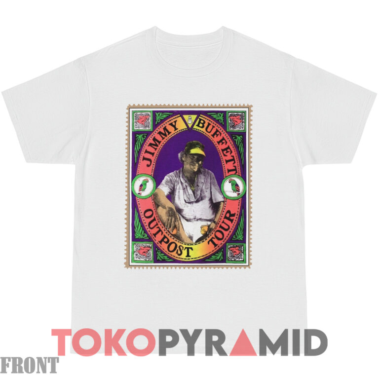 1991 Jimmy Buffett Outpost Tour Double Sided T-shirt - TokoPyramid