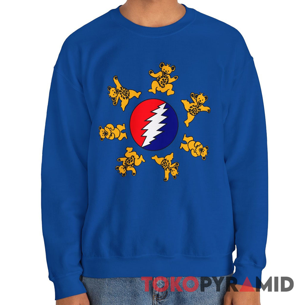 90s Vintage Grateful Dead Dancing Bears Logo Rare Shirt - TokoPyramid