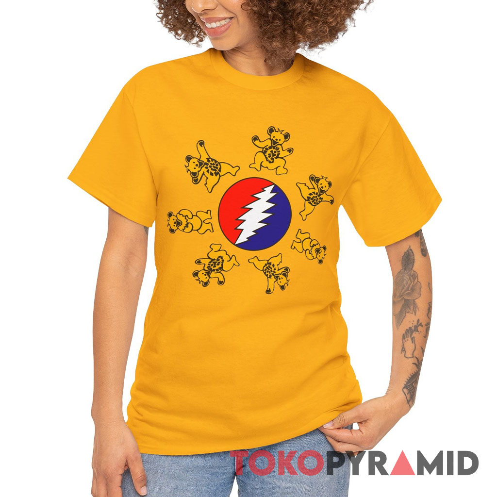 90s Vintage Grateful Dead Dancing Bears Logo Rare Shirt - TokoPyramid