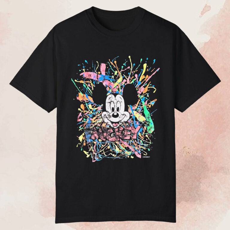 Disney Mickey Mouse Paint Splatter T-shirt - TokoPyramid