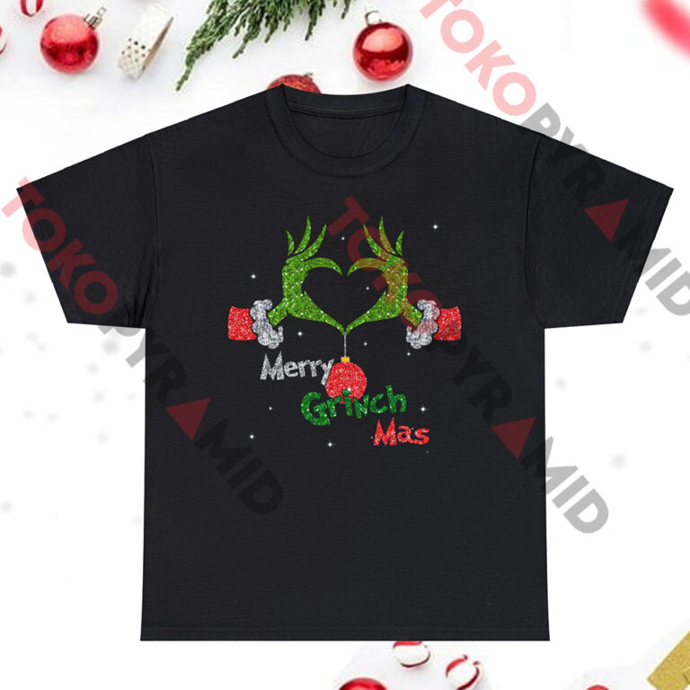 Merry Grinchmas Shirt Elf With Cute Heart Hands Style Christmas ...