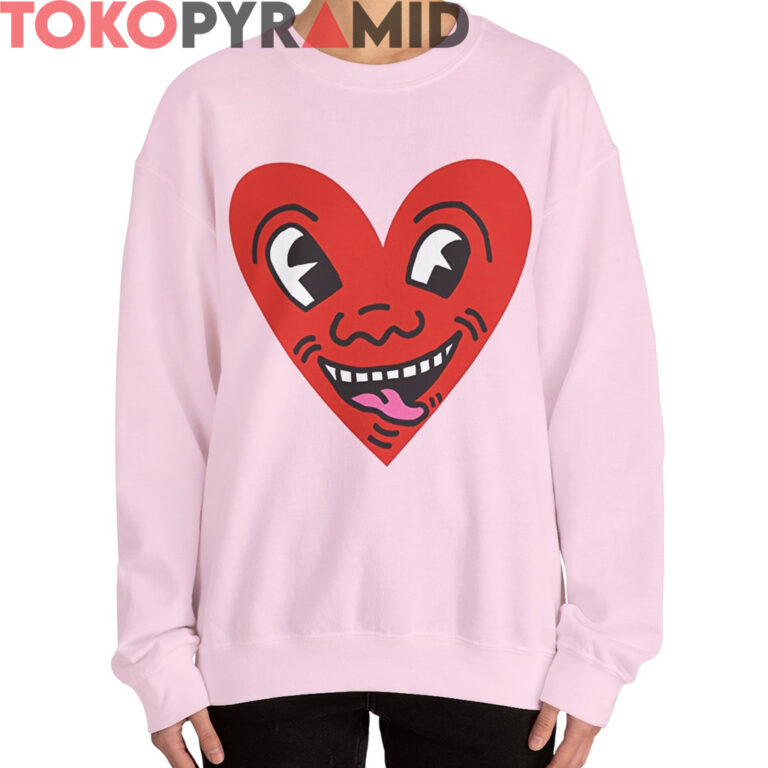 Rare Keith Haring Heart Face Shirt - TokoPyramid