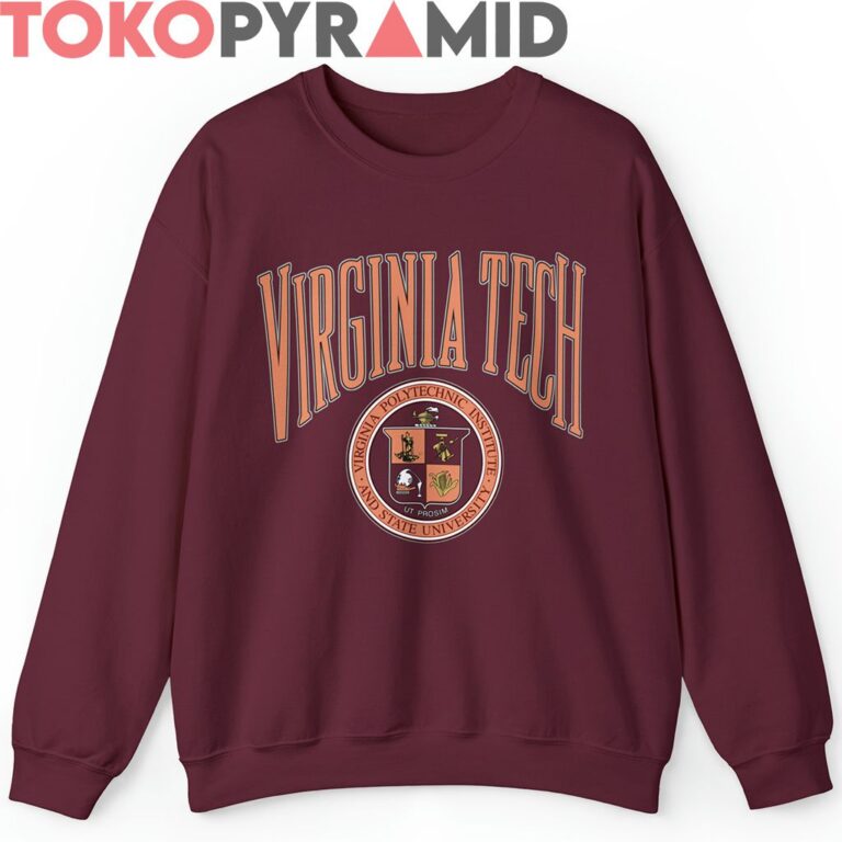 Rare Vintage Virginia Tech University Logo Sweatshirt - TokoPyramid