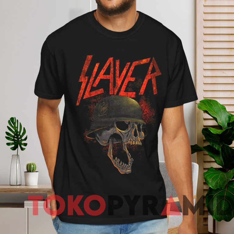 Slayer Skull Helmet T-shirt - TokoPyramid