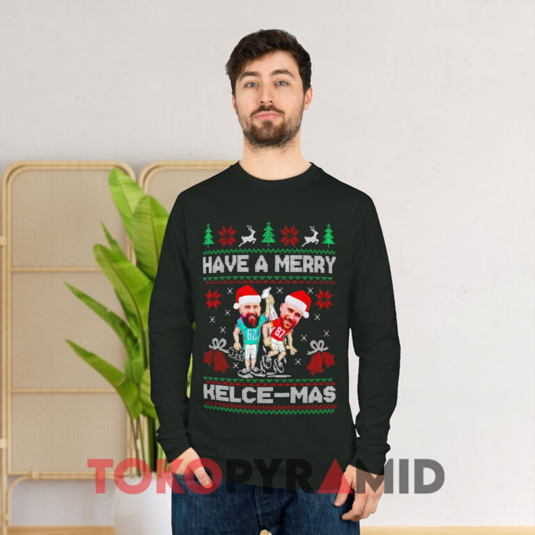 Travis Kelce And Jason Kelce Have A Merry Kelcemas Christmas Sweatshirt ...