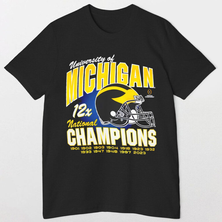 University Of Michigan 12x National Champions 1901-2023 Shirt - TokoPyramid