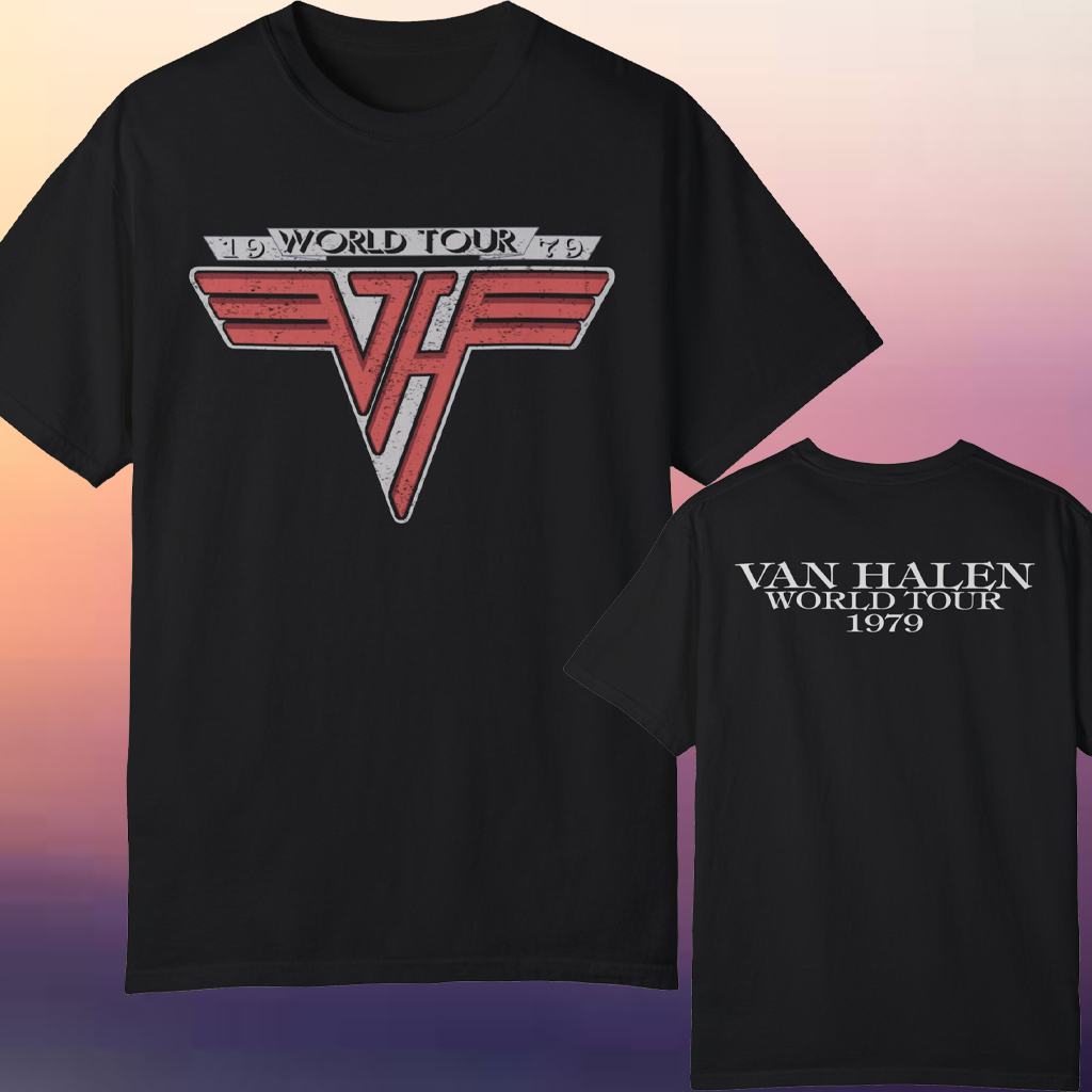 Van Halen 1979 World Tour Double-sided T-shirt - TokoPyramid