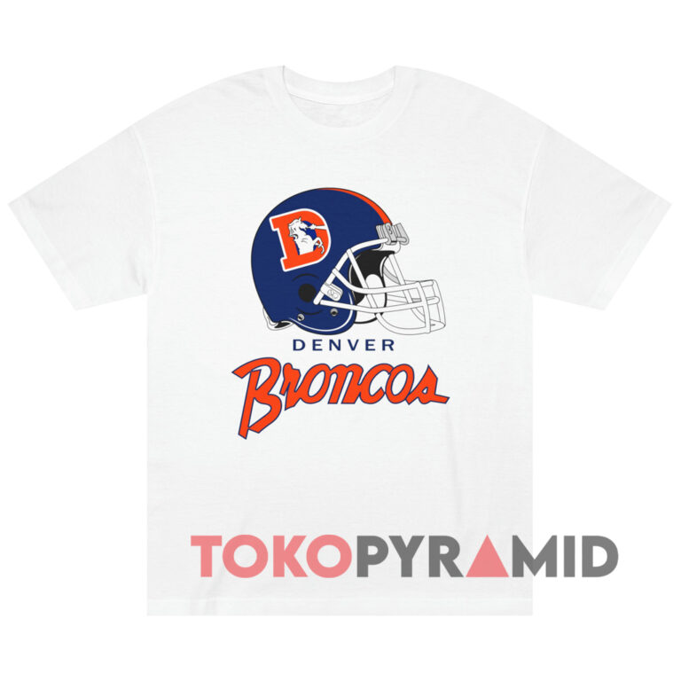 Vintage 1990 Denver Broncos Helmet Logo 7 Print Shirt - TokoPyramid