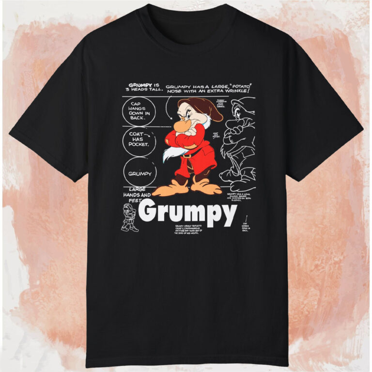 Vintage Disney Grumpy Dwarf T-shirt - TokoPyramid